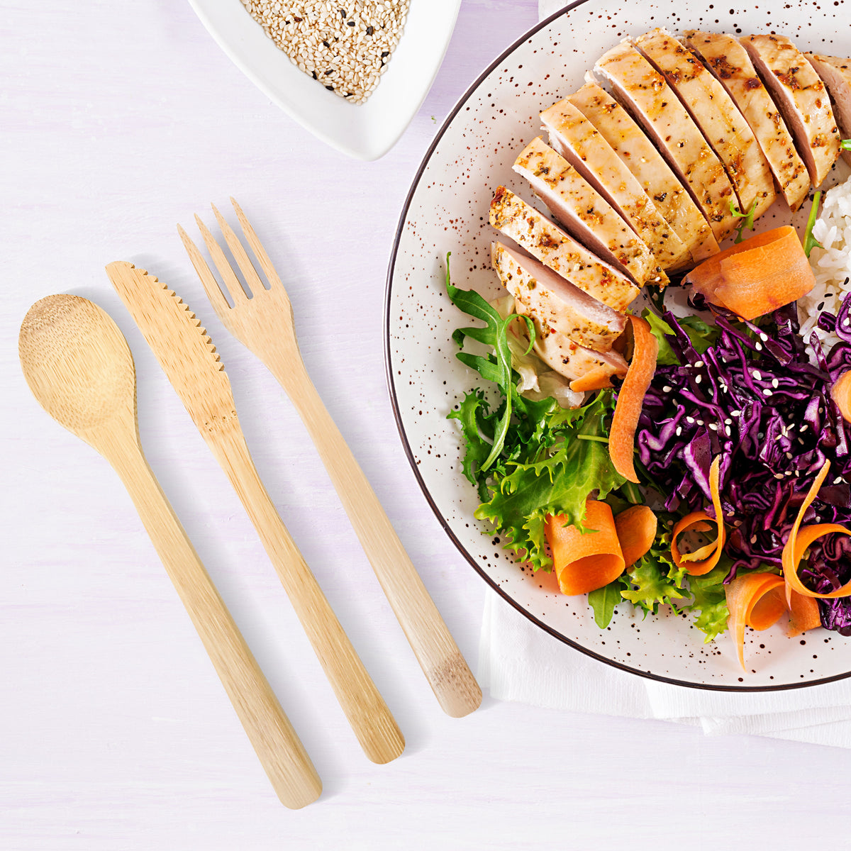 Bmbu ToGo Bamboo Cutlery Set | Bamboo Travel Utensils | Reusable Cutle ...